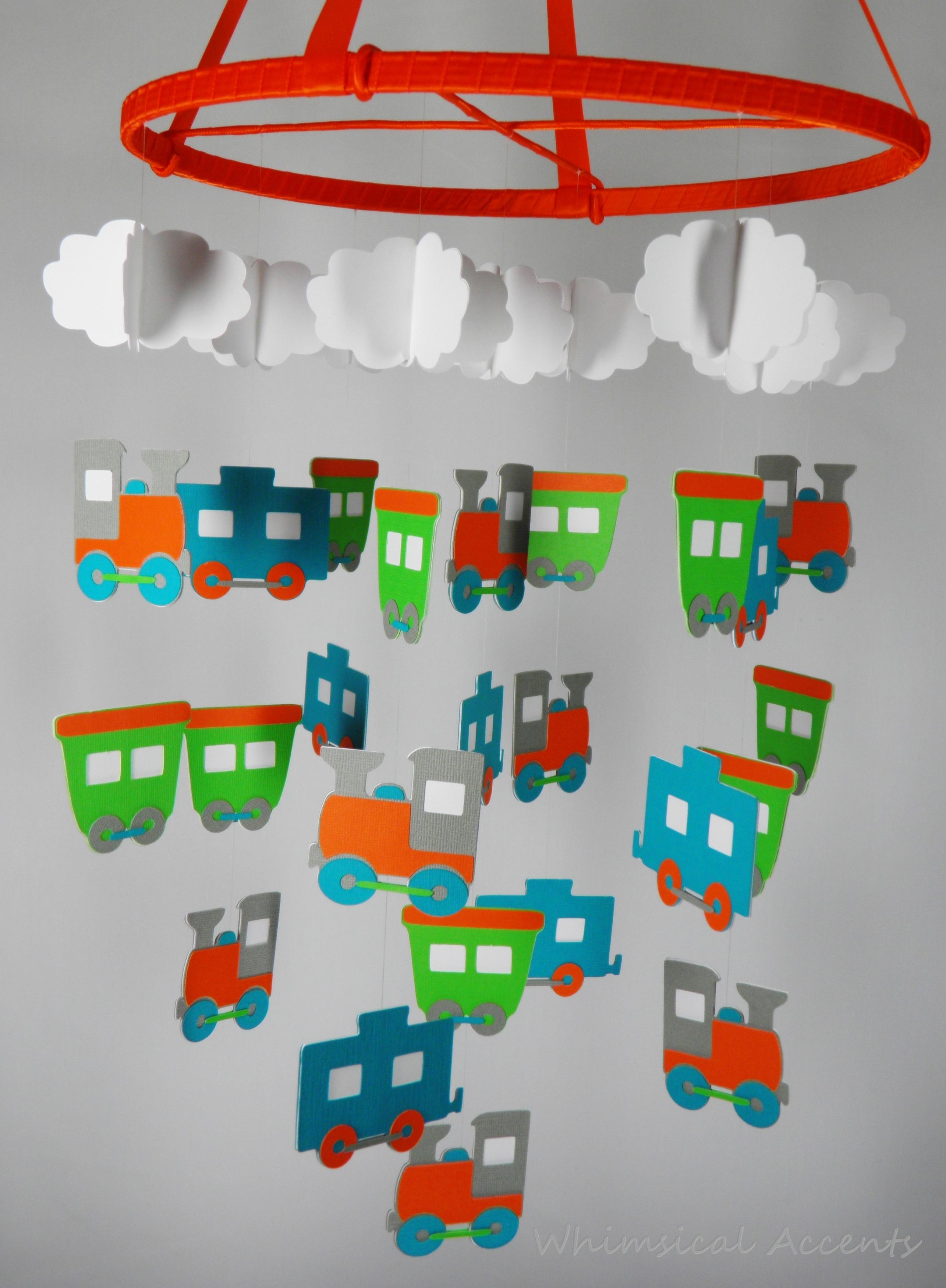 Whimsical Train Set Baby Nursery Mobile on Luulla